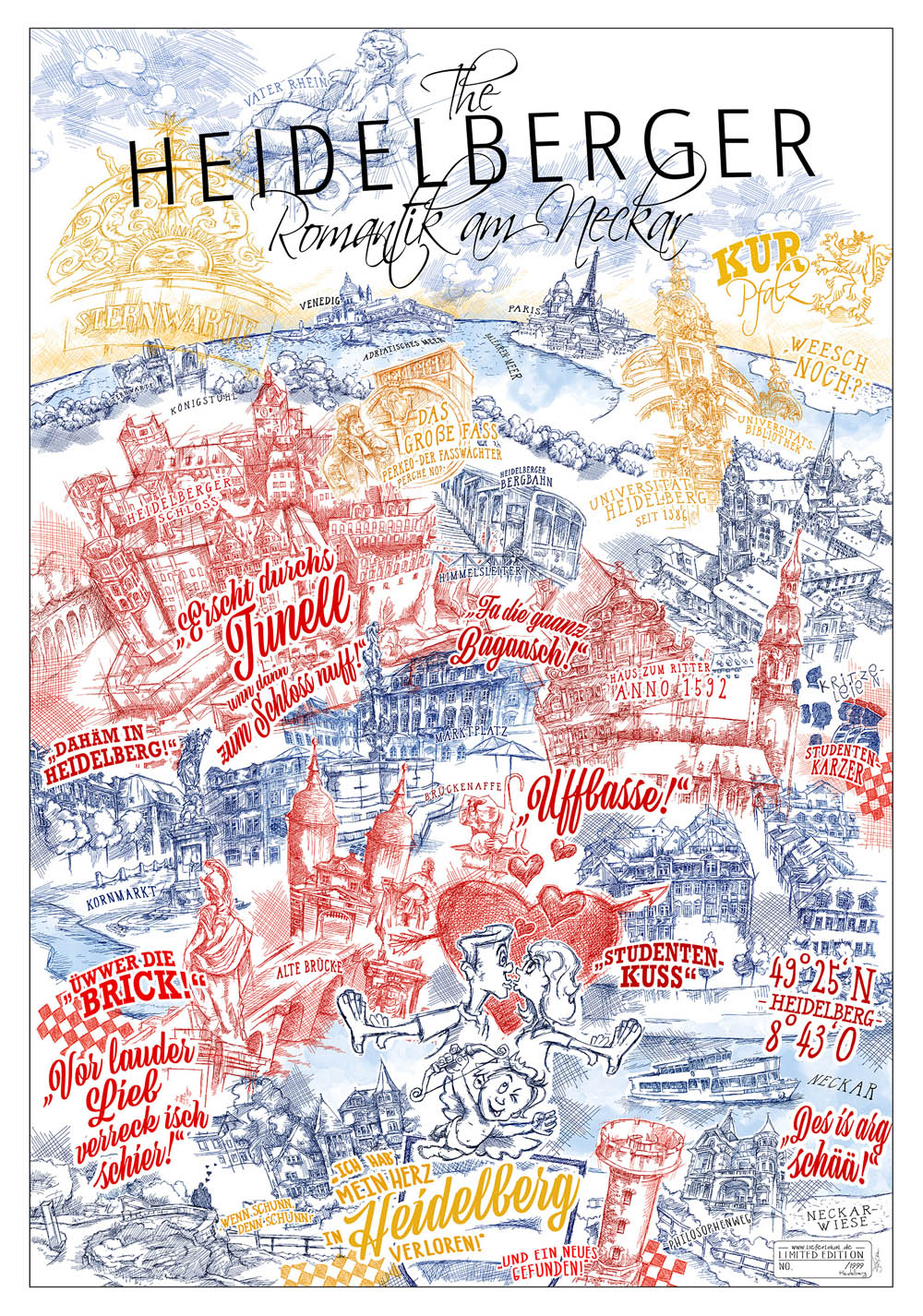 Heidelberg Poster The Heidelberger Unikat beim Lieferlokal kaufen