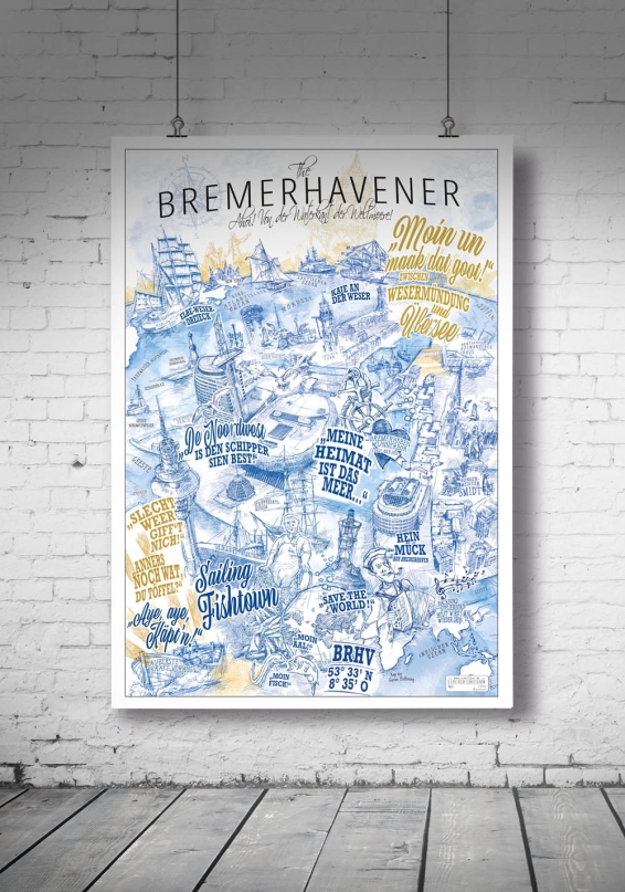 Bremerhaven Poster - The Bremerhavener - limitierter Kunstdruck ...