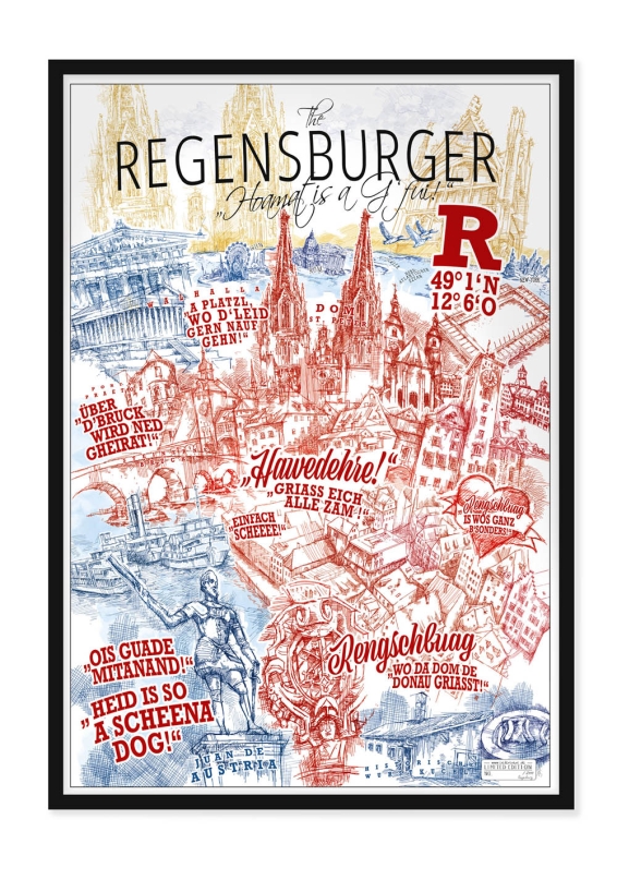 Regensburg Poster - The Regensburger - limitierter Kunstdruck ...