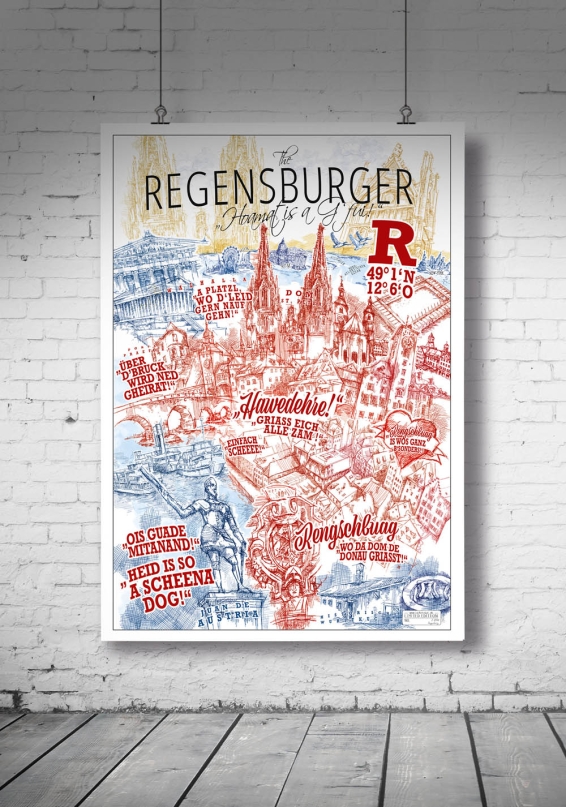 Regensburg Poster - The Regensburger - limitierter Kunstdruck ...