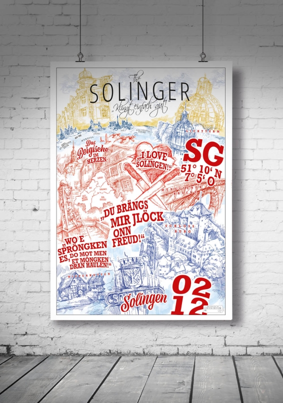 Solingen Poster - The Solinger - limitierter Kunstdruck gezeichnet von ...